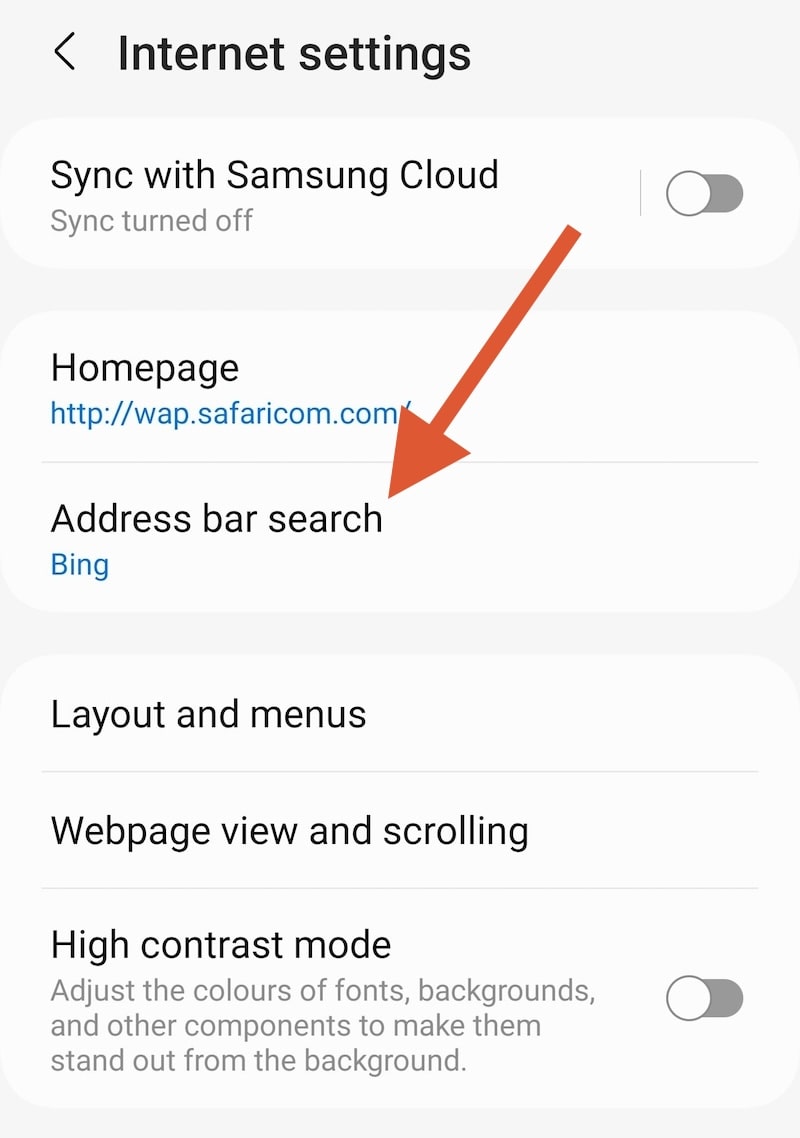 How to change your default search engine in Samsung Internet - DuckDuckGo Help Pages